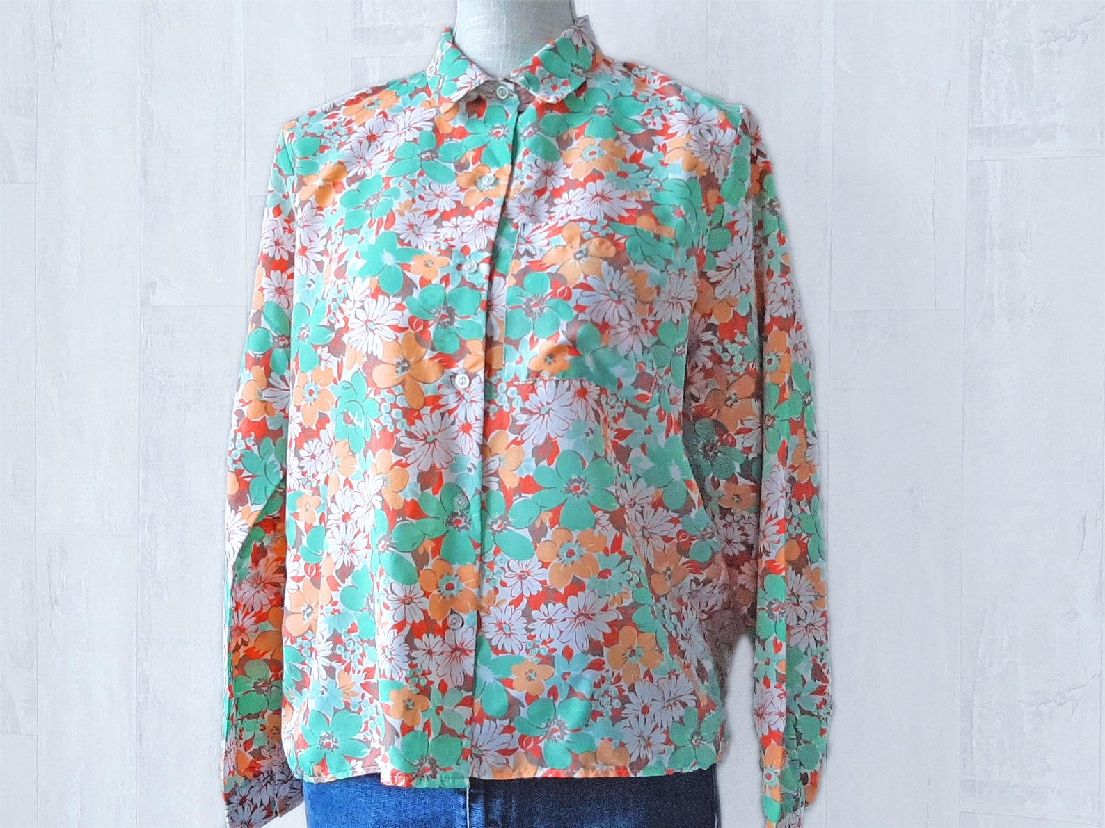 Bold Floral 80s Blouse, Colourful 1980s Vintage Blouse - Etsy UK