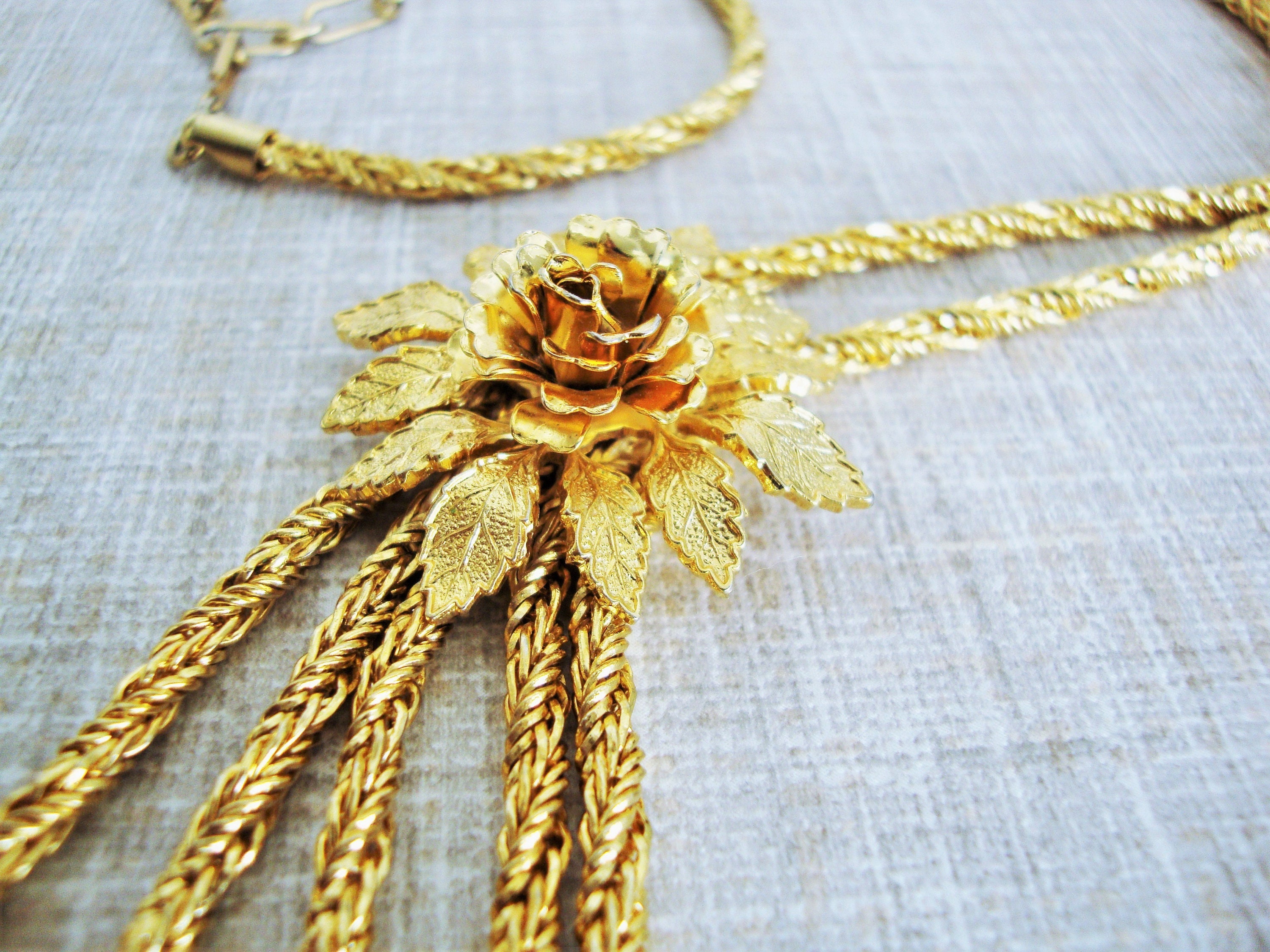 Long 1970s Pendant Necklace, 1970 Necklace, Long 70s Lariat Style ...