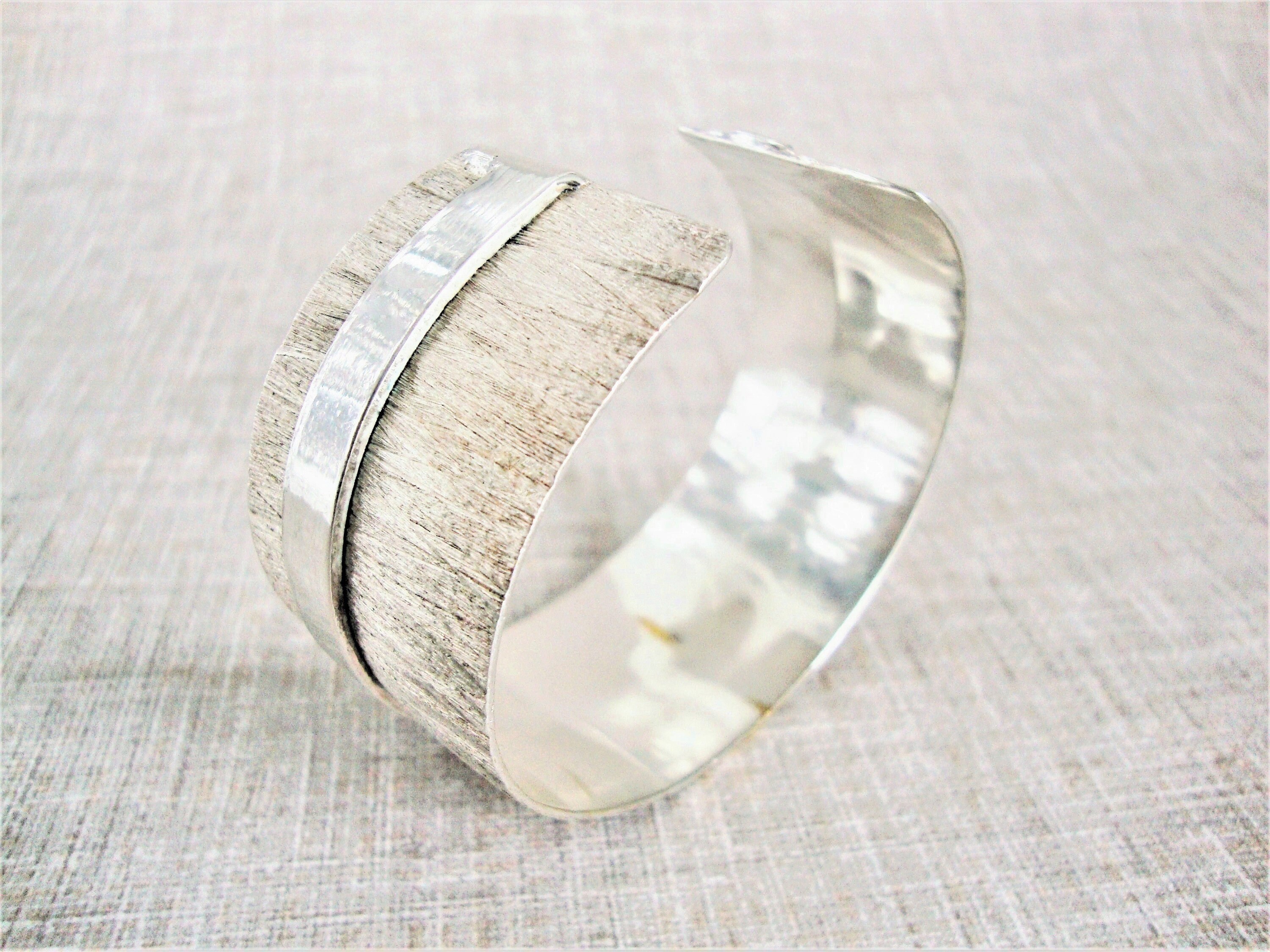 Bark Texture Bangle Silver Plated Bark Bangle Silver Plated | Etsy UK
