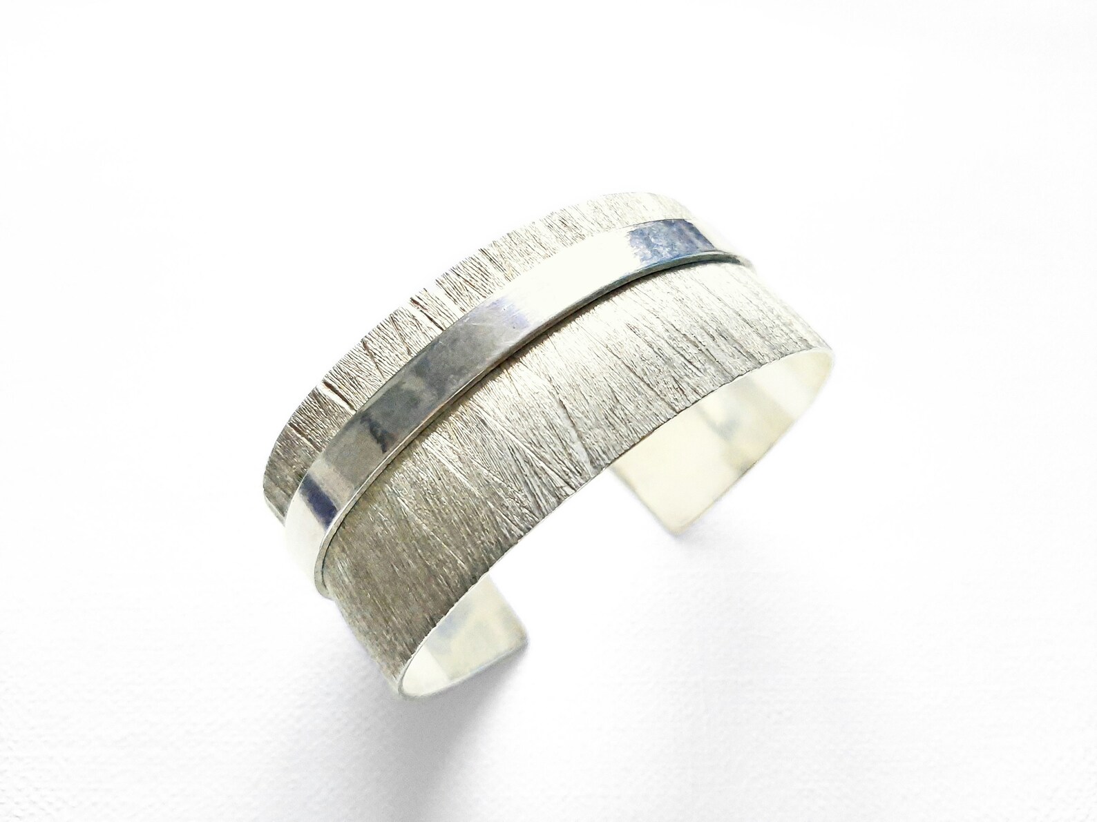 Bark Texture Bangle, Silver Plated Bark Bangle, Silver Plated Embossed Cuff, Silver Plated ...