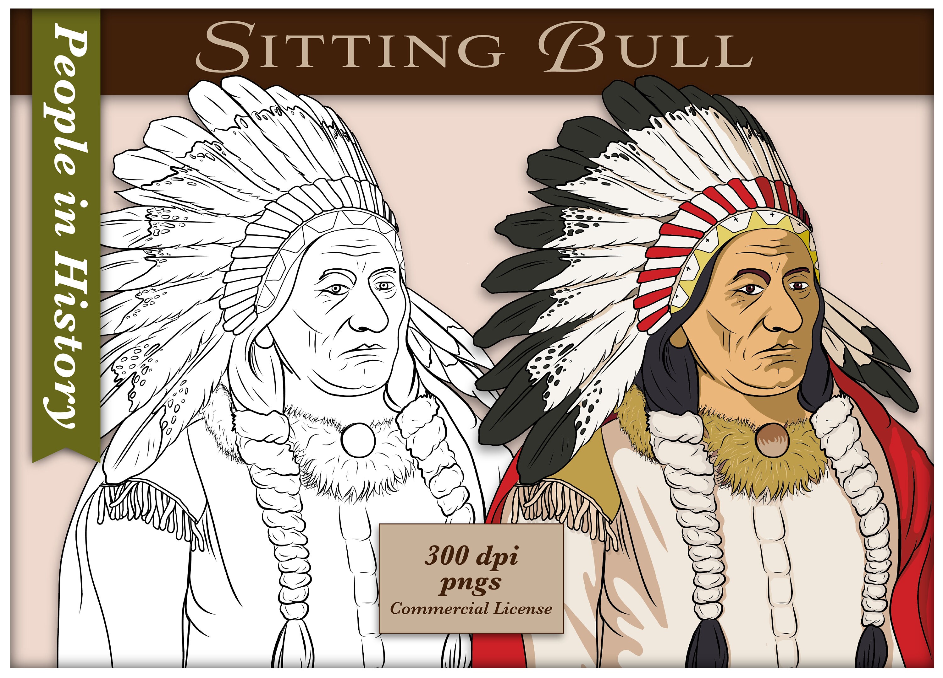 Sitting Bull Clip Art - Etsy