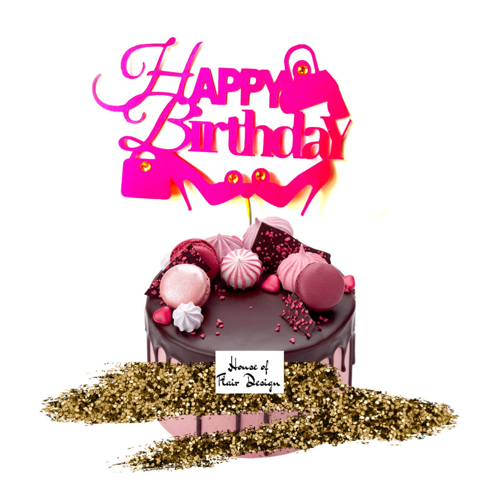 Gorgeous Glitter Handbag and Shoe Birthday Cake Topper for the Handbag ...