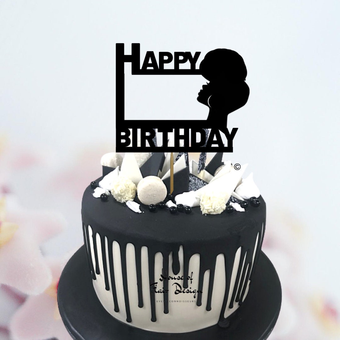 Afro Woman Cake Topper - Colour Options Available - Etsy