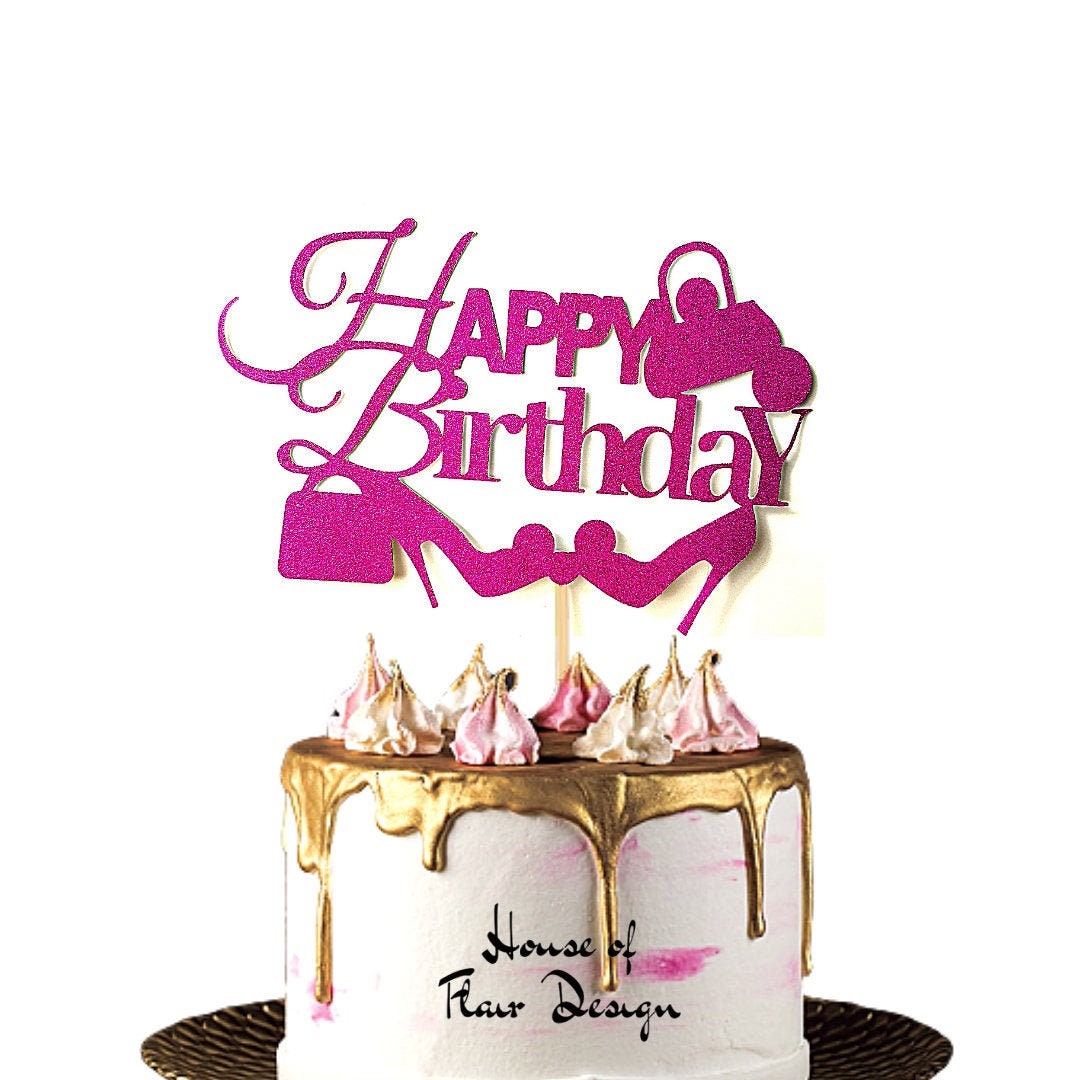 Gorgeous Glitter Handbag and Shoe Birthday Cake Topper for the Handbag ...