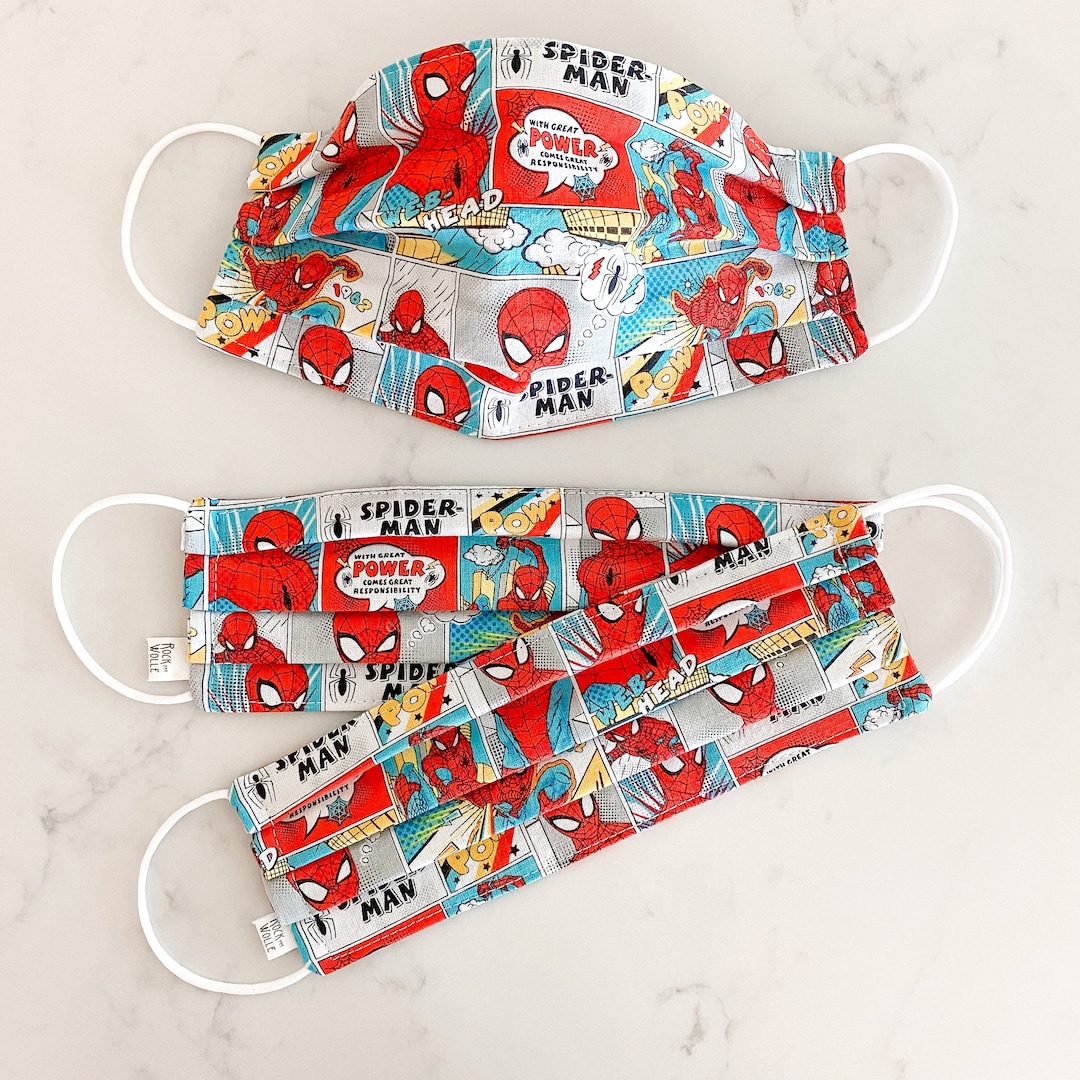 Custom Sizing / Spider-man Kids Face Mask / 100% Cotton / 3 Layers ...