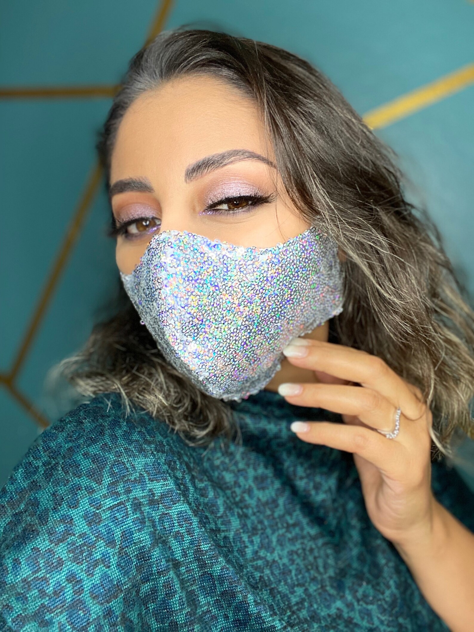 3 Layer Luxury Sequin Face Mask / Party Face Mask / Bridal - Etsy