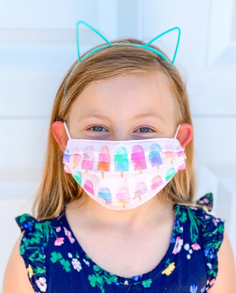 Custom Sizing / Rainbow Popsicles Face Mask / 100% Cotton / 3 Layers ...