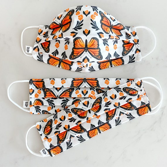 Custom Sizing / Monarch Butterfly Face Mask / 100% Cotton / 3 | Etsy