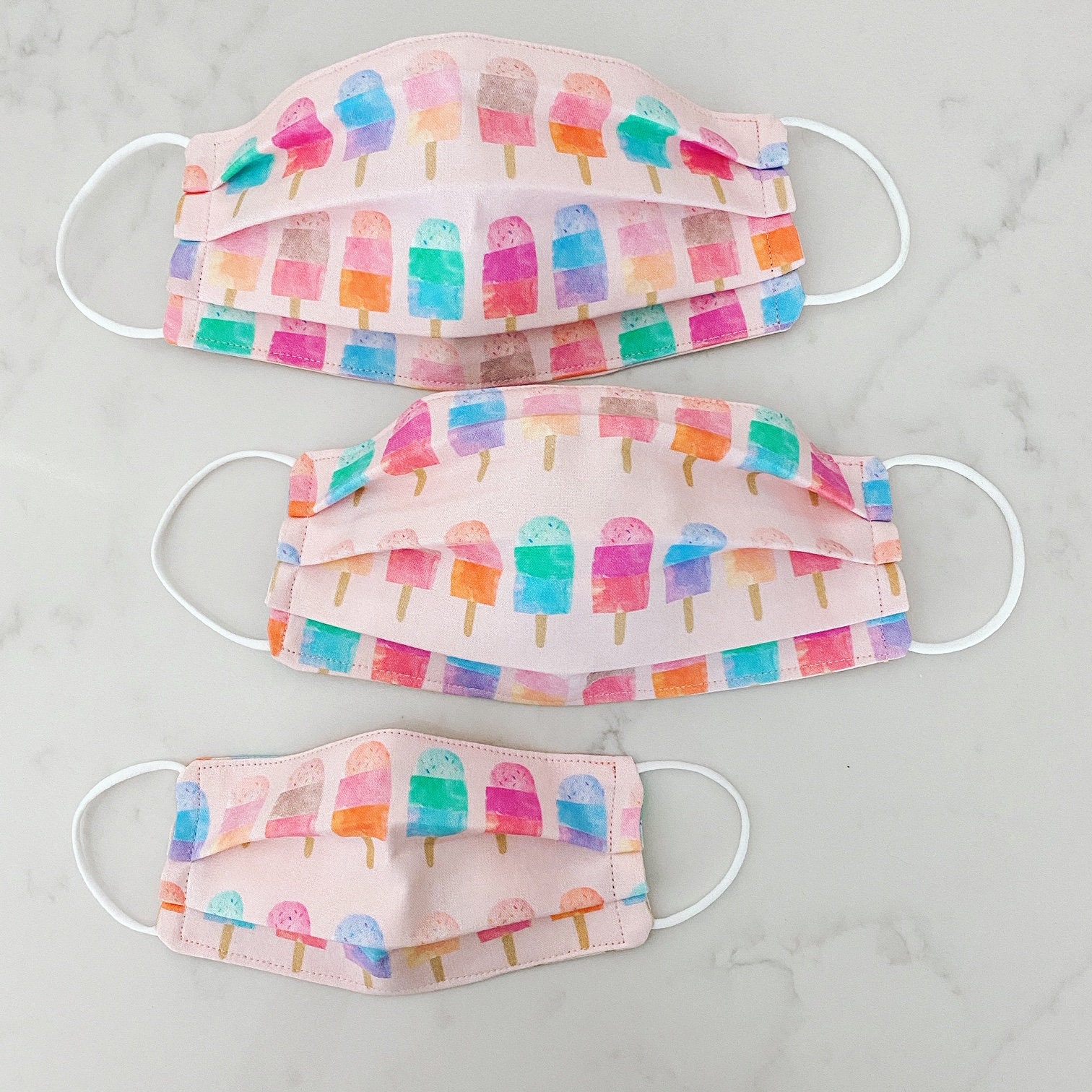 Custom Sizing / Rainbow Popsicles Face Mask / 100% cotton / 3 | Etsy