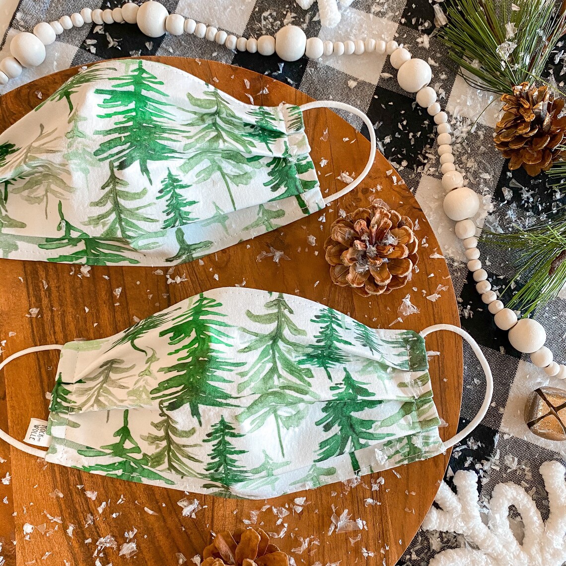 Custom Sizing / Watercolor Forest Face Mask / 100% Cotton / 3 - Etsy