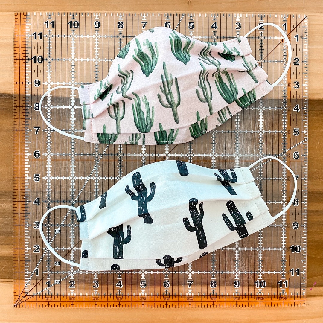 Custom Sizing / Cactus Face Mask / 100% Cotton / Pellon Interfacing ...