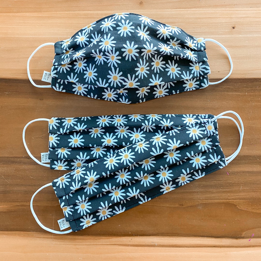 Custom Sizing / Daisy Flower Face Mask / 100% Cotton / 3 Layers ...