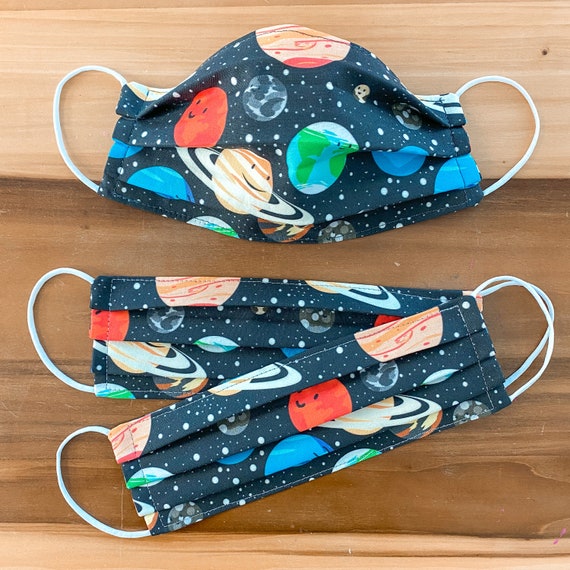 Custom Sizing / Happy Planets Face Mask / 100% cotton / Pellon | Etsy