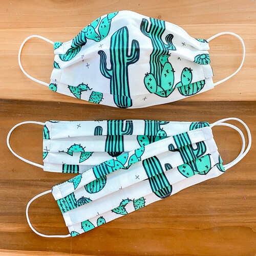 Custom Sizing / Cactus Face Mask / 100% Cotton / Pellon - Etsy