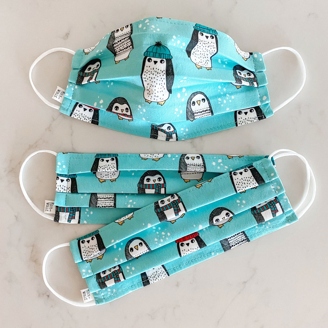 Custom Sizing / Winter Penguin Face Mask / 100% Cotton / 3 Layers ...
