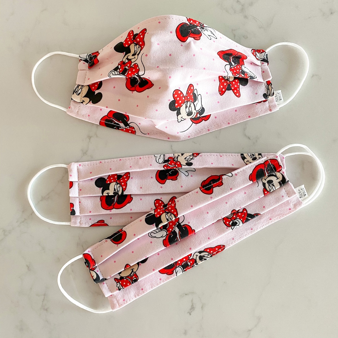 Custom Sizing / Disney Minnie Mouse Face Mask / 100% Cotton / 3 Layers ...