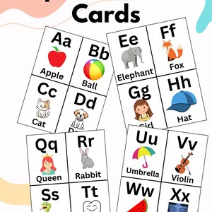 Toddler Alphabet Cards, Flashcards, Pictures Flash Cards, Abc's ...