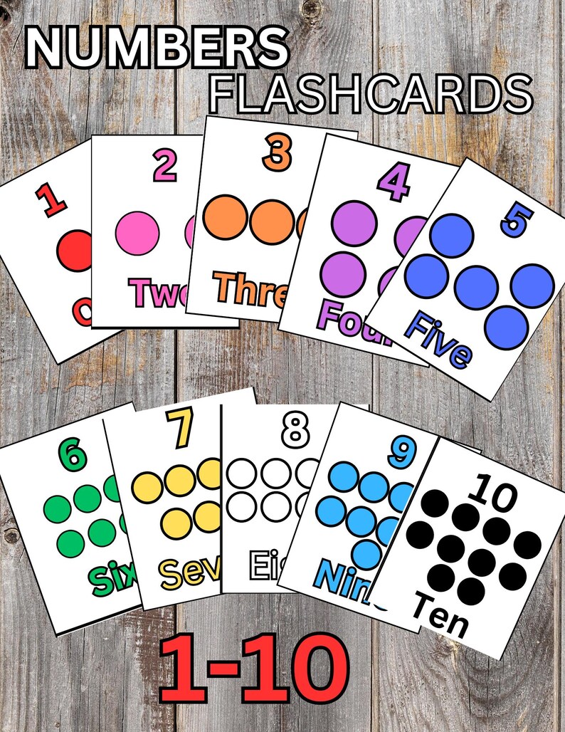 Toddler Learning Flash Cards, Numbers, Flashcards, Colors Flash Cards ...