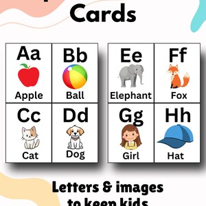 Toddler Alphabet Cards, Flashcards, Pictures Flash Cards, Abc's ...