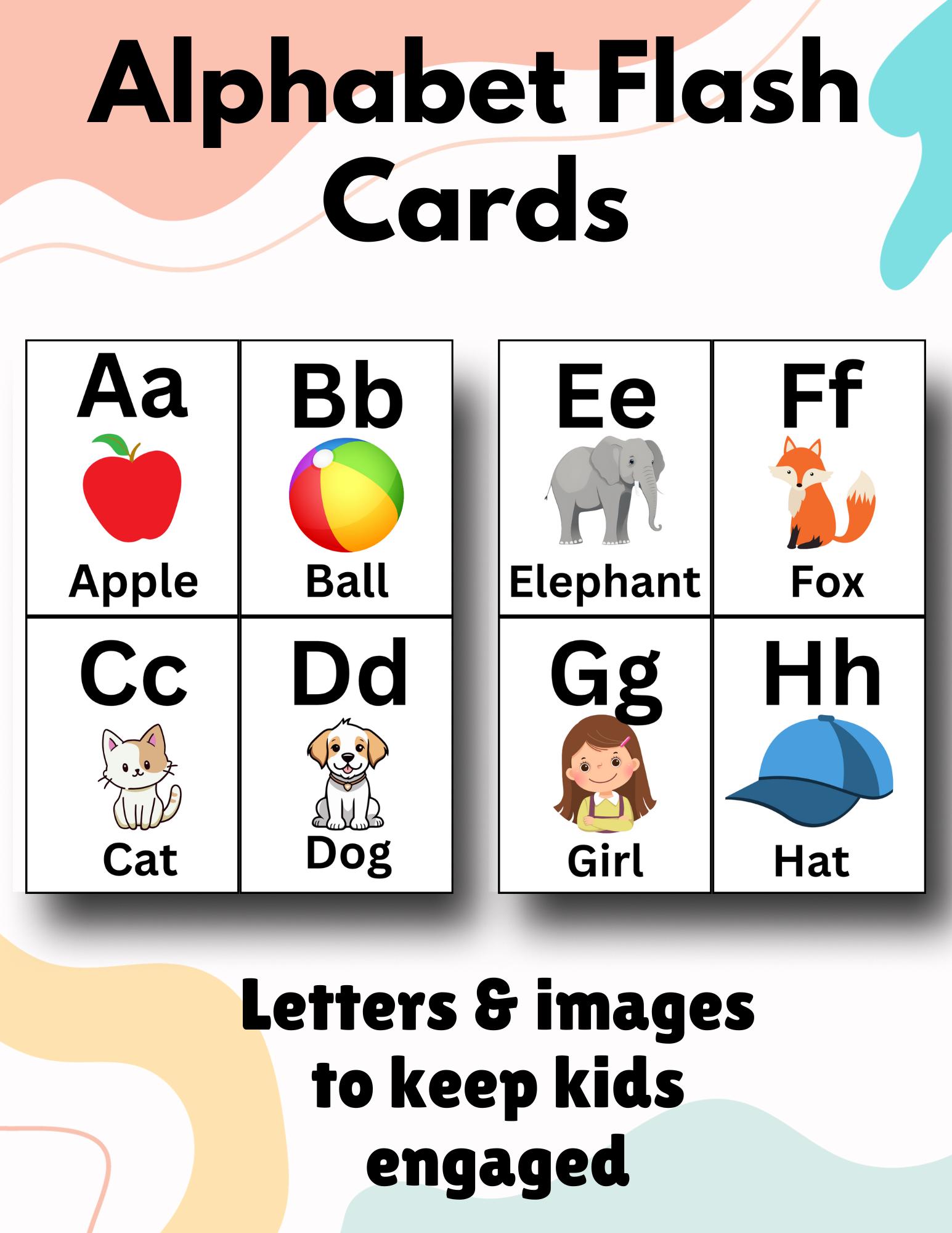 Toddler Alphabet Cards, Flashcards, Pictures Flash Cards, Abc's ...