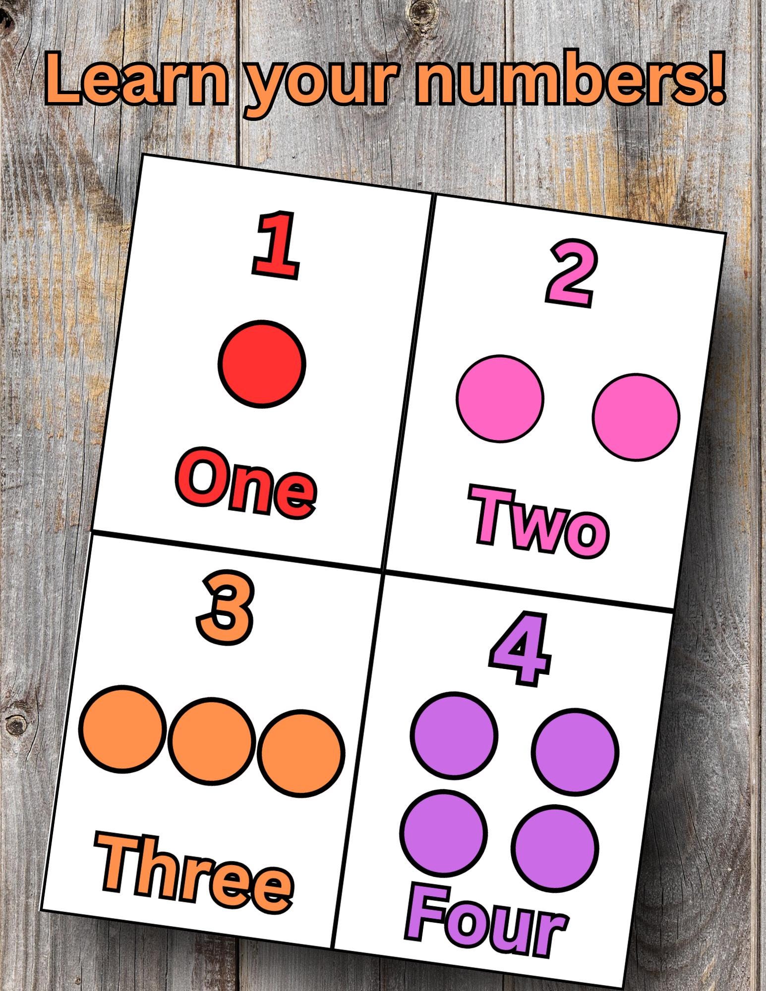 Toddler Learning Flash Cards, Numbers, Flashcards, Colors Flash Cards ...