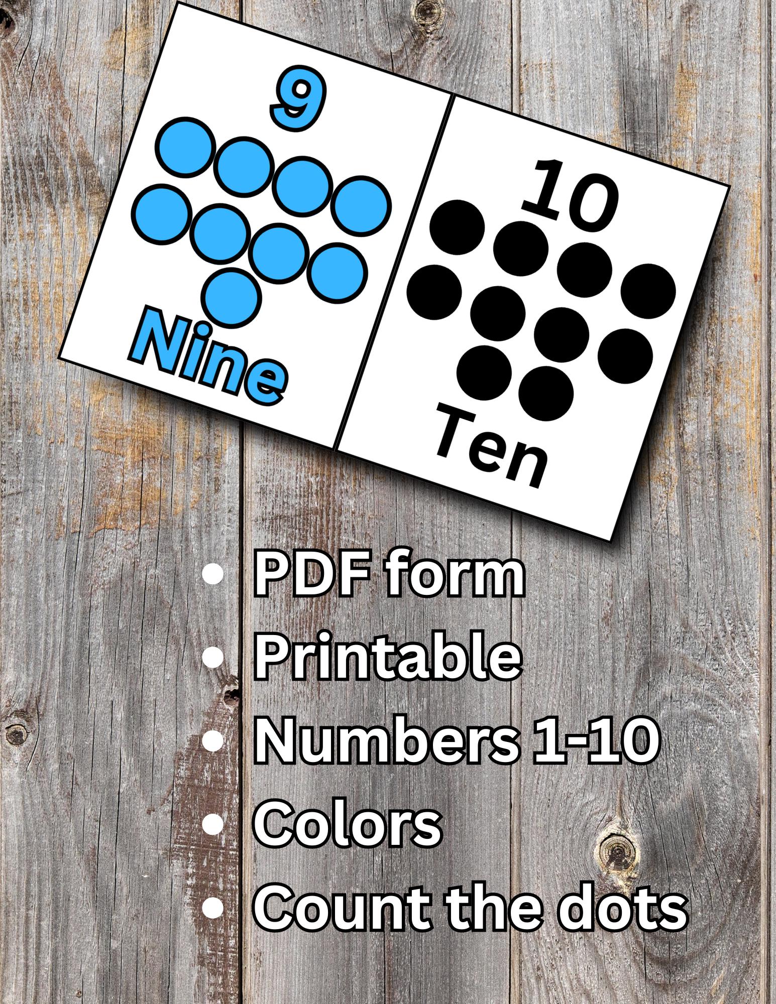 Numbers 1-10 Flash Cards, Educational Flash Cards, Counting Flashcards ...
