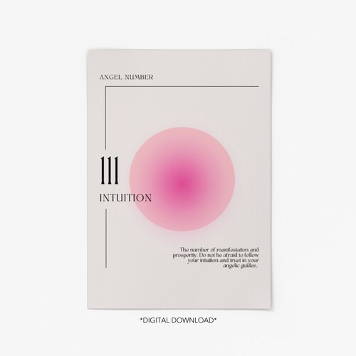 111 Angel Number Printable Digital Print | Etsy