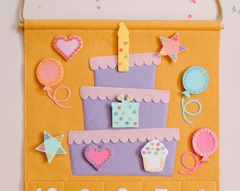 Birthday Countdown Calendar, Printable DIY Kids Countdown Sign ...