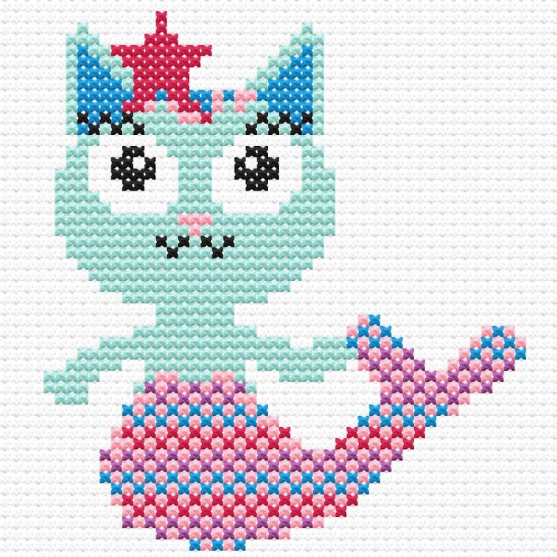 Gabby's Dollhouse Mercat Cross Stitch Pattern - Etsy