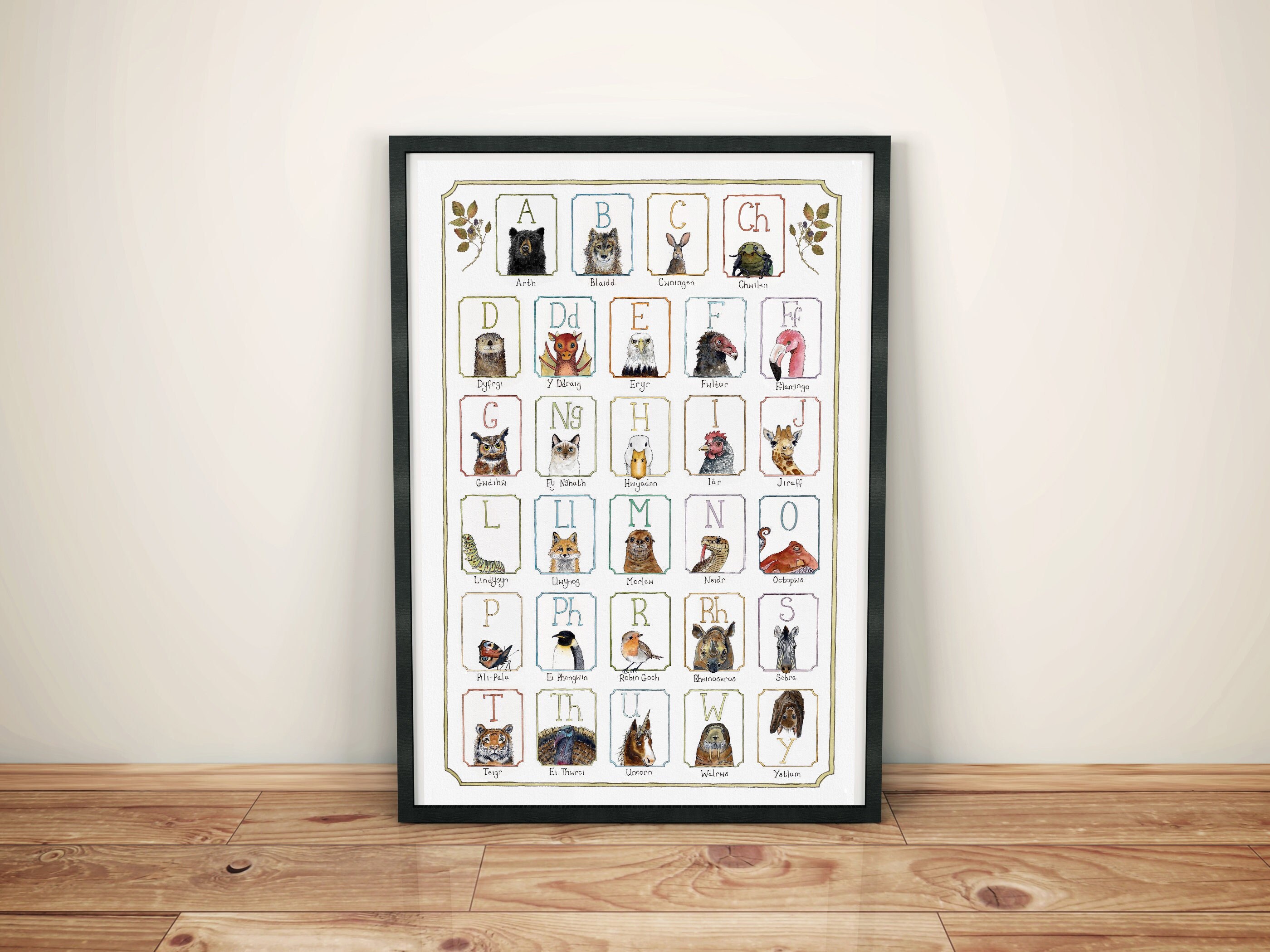 Print Yr Wyddor Gymraeg Darluniadol Welsh Illustrated - Etsy