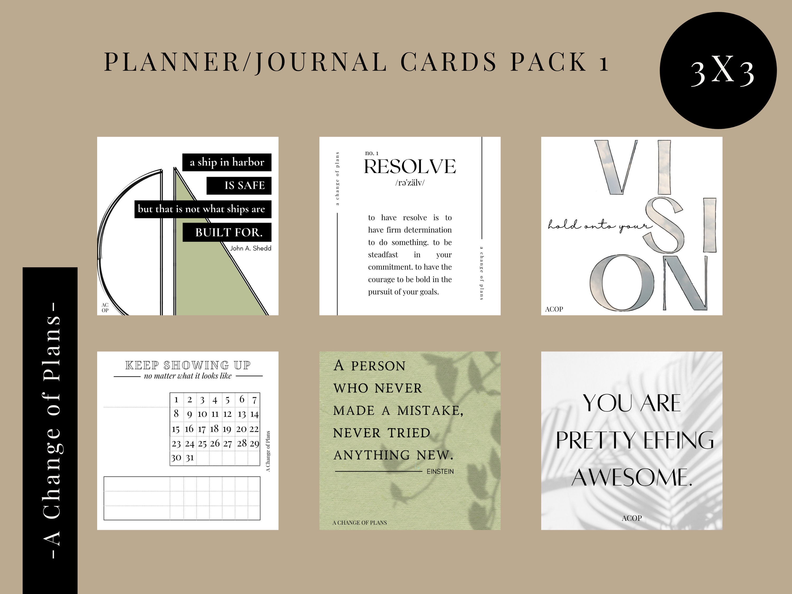 PLANNER CARDS - Motivational Minimal Planner Journaling Cards ...