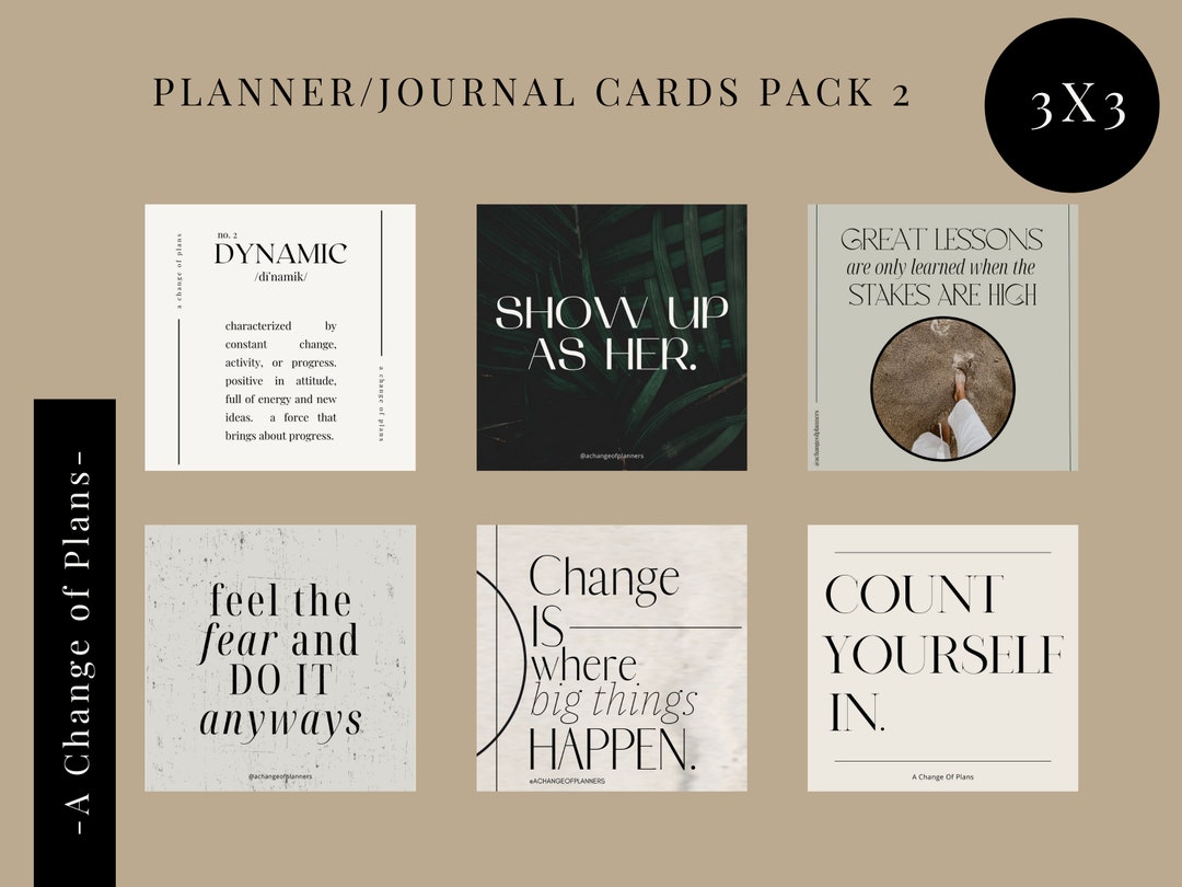 PLANNER CARDS - Motivational Minimal Planner Cards Pack 2 // Printable ...