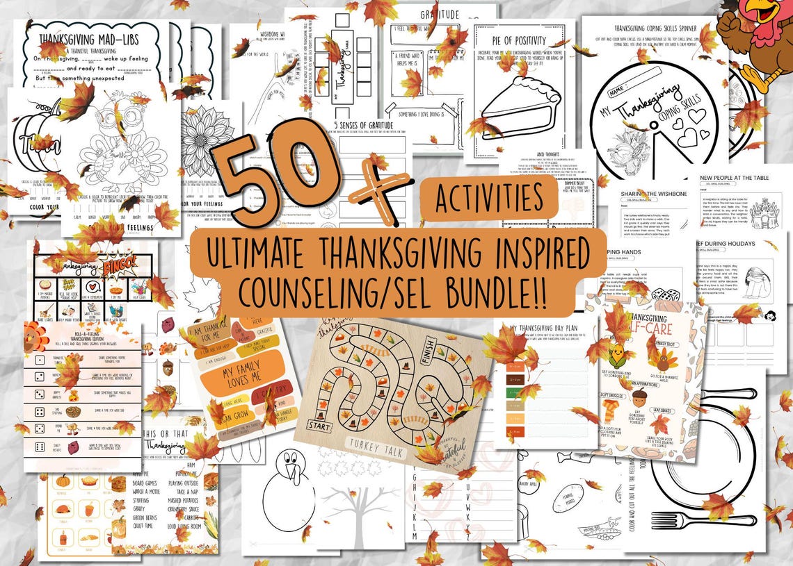 Ultimate Thanksgiving Counseling SEL Bundle | Coping Skills | Mental ...