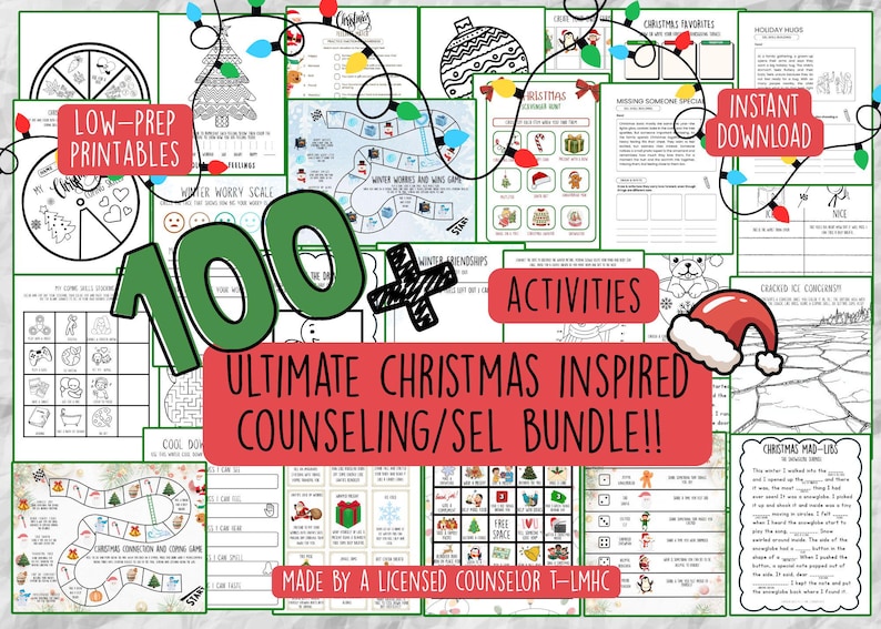Ultimate Christmas Counseling SEL Bundle | Coping Skills | Mental ...