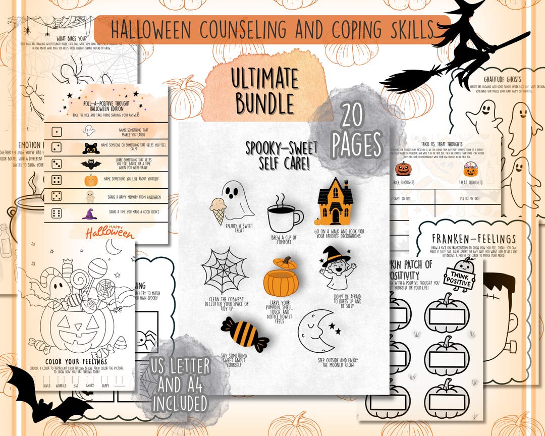 Ultimate Halloween Counseling & Coping Skills Bundle | 20 Printable ...