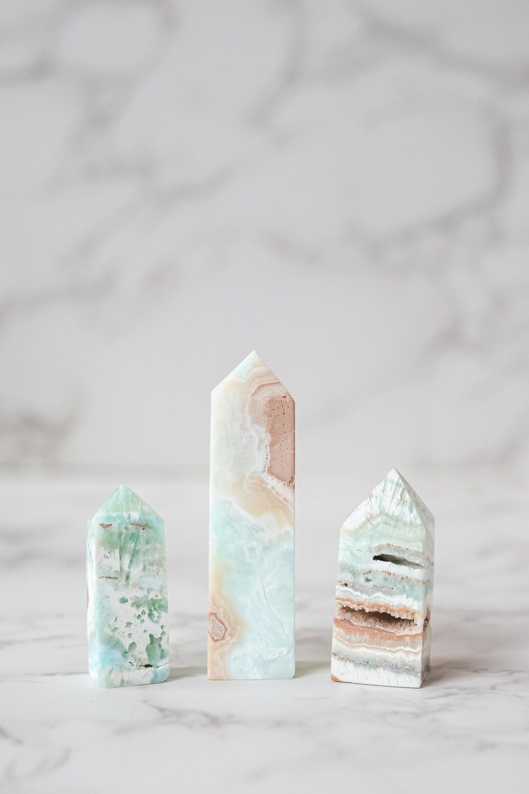 Beautiful Hemimorphite Teardrop Tower | Polished Natural Crystal | Hand ...