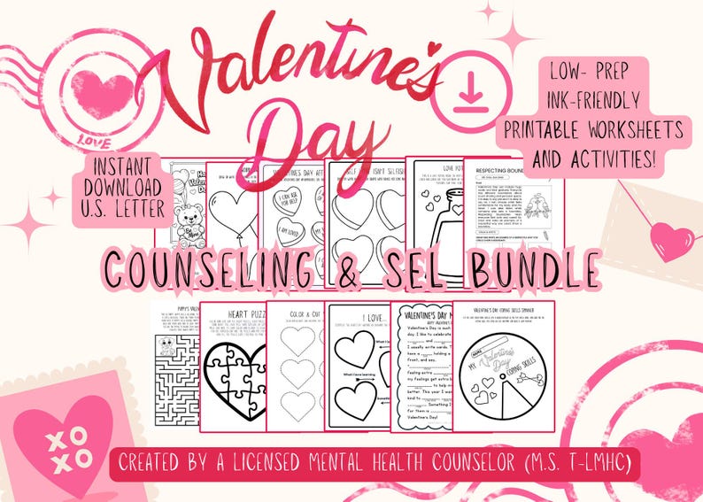Valentine's Day Feelings & Kindness Worksheets | SEL Bundle ...