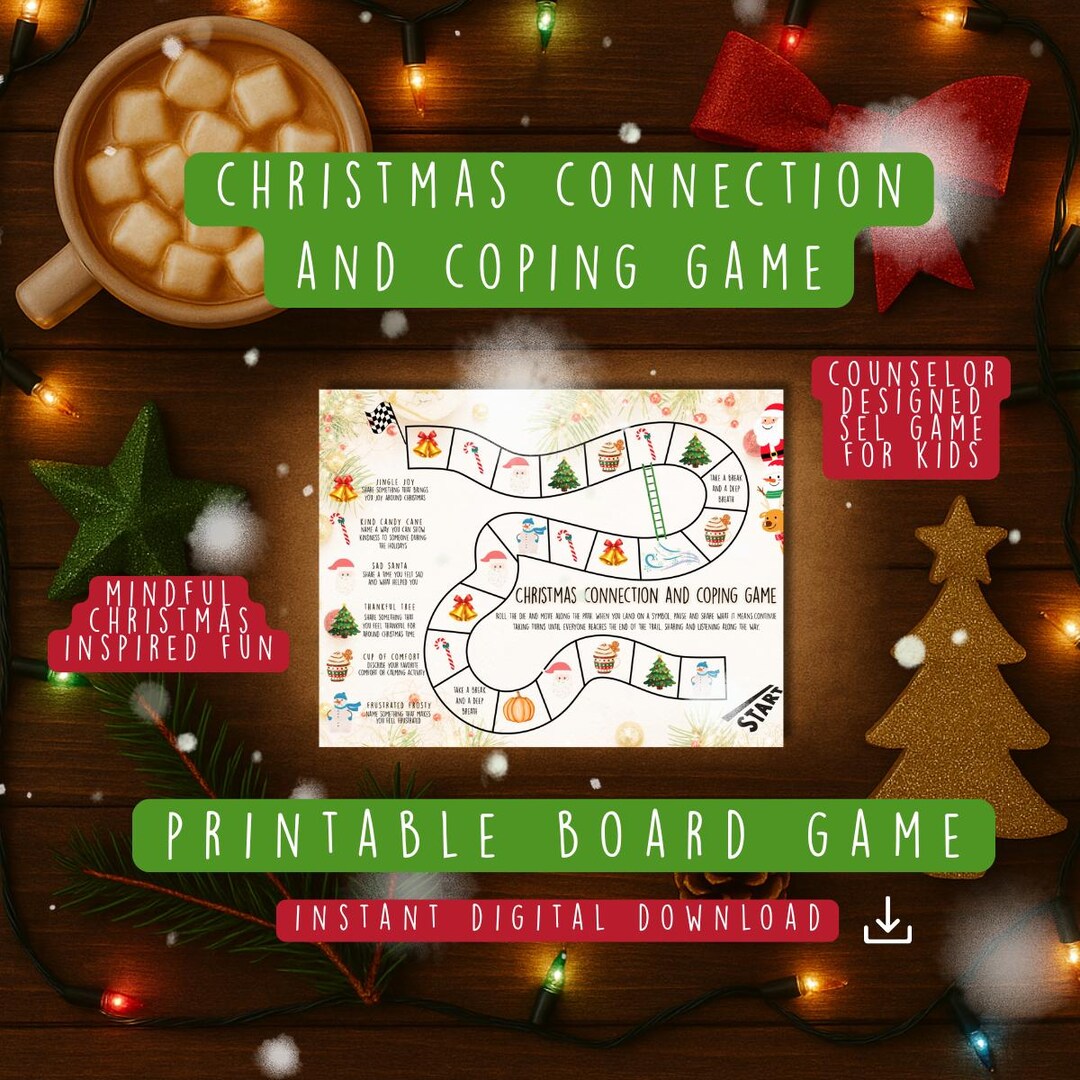 Christmas Connection Counseling and Coping Board Game | Mental Health ...