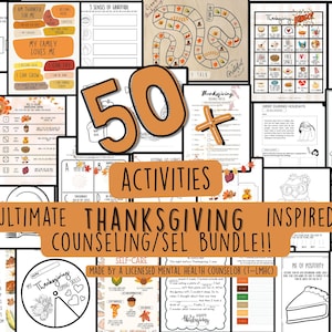 Ultimate Thanksgiving Counseling SEL Bundle | Coping Skills | Mental ...
