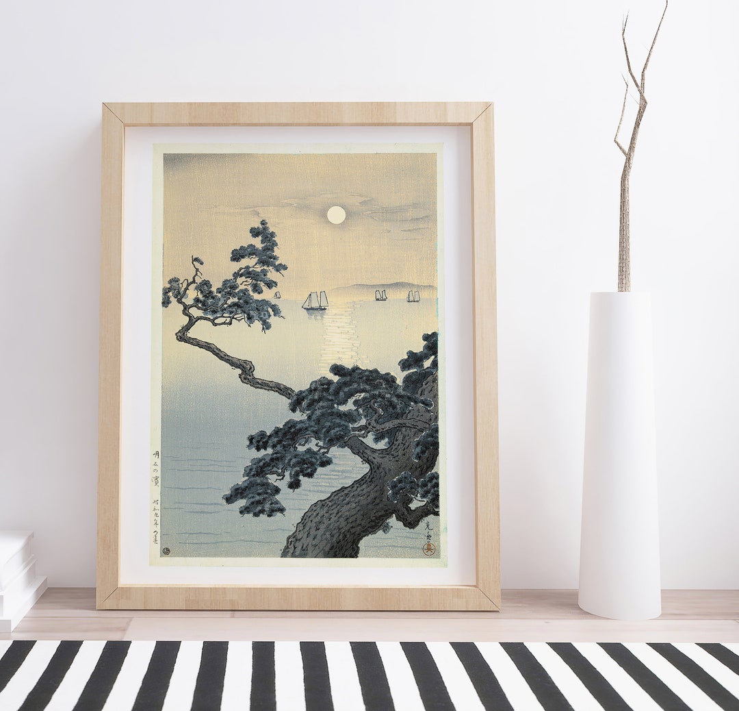 Akashi Beach by Tsuchiya Kōitsu | Vintage Japanese Woodblock Print - Etsy