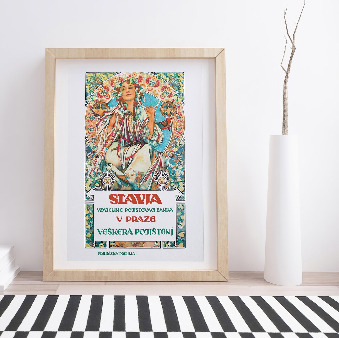 Slavia by Alphonse Mucha | Vintage Advertising Poster - Etsy