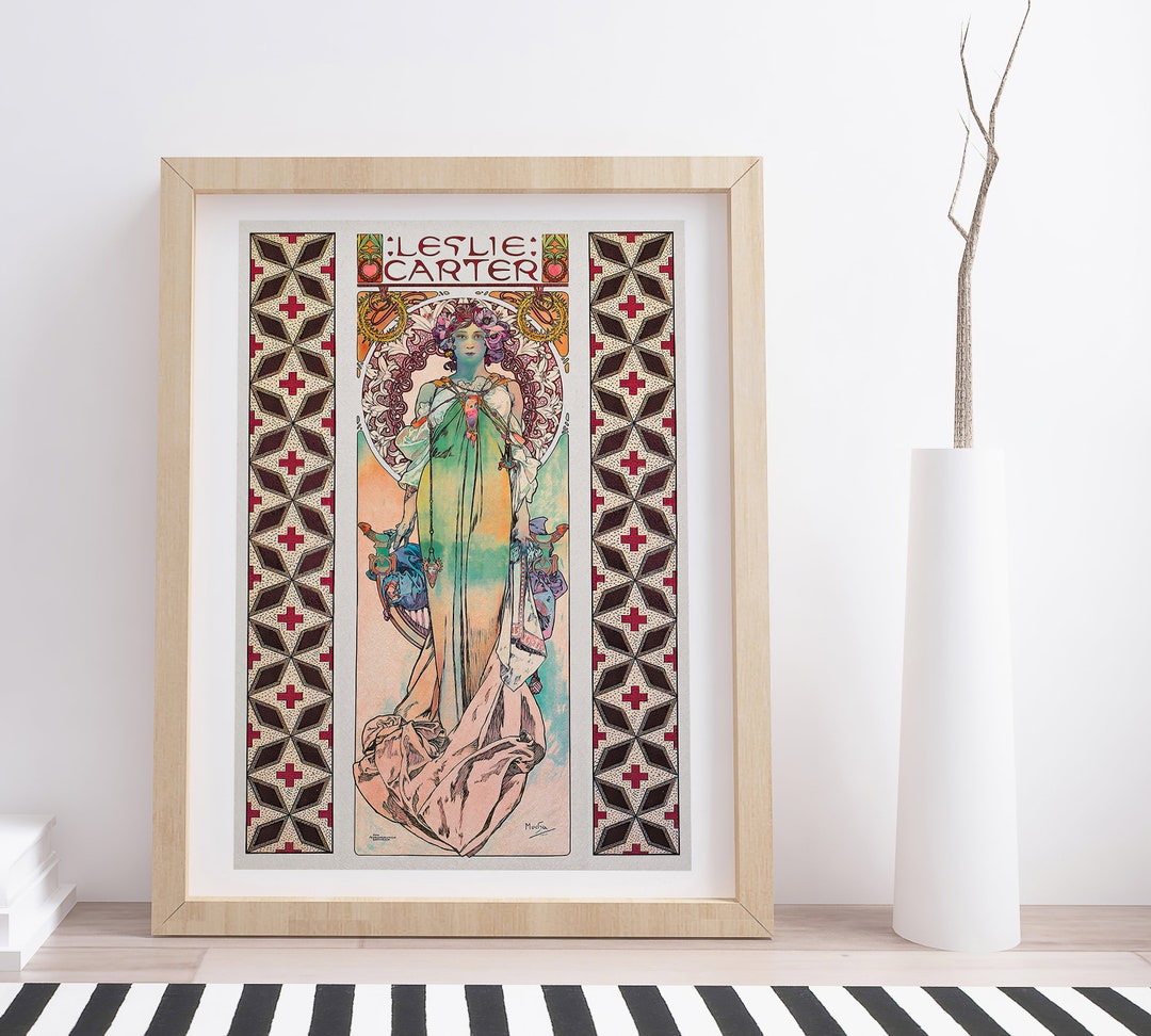 Leslie Carter by Alphonse Mucha | Vintage Theatrical Poster - Etsy