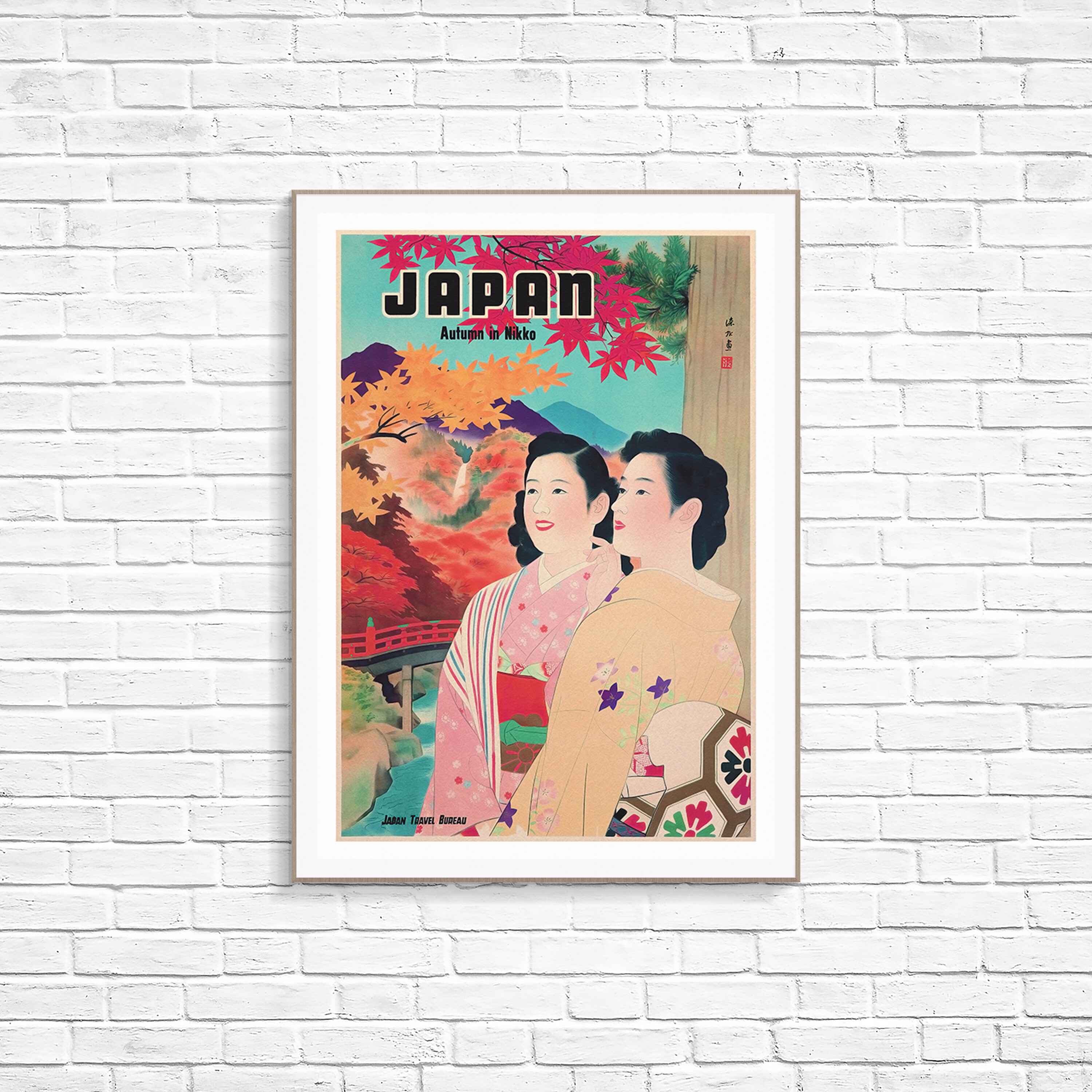Japan Autumn in Nikko Vintage Travel Poster - Etsy