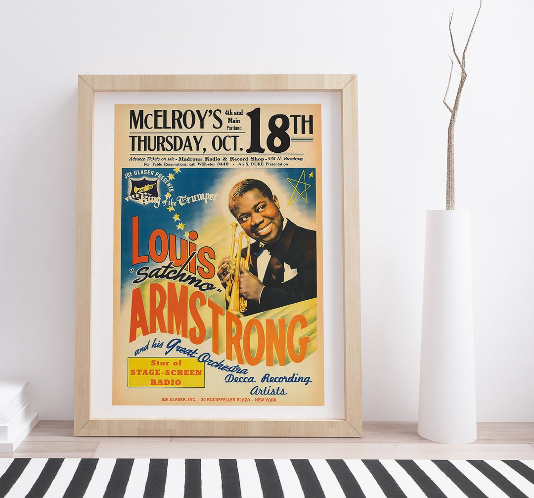 Louis Armstrong Concert Poster: Vintage Music Print - Etsy