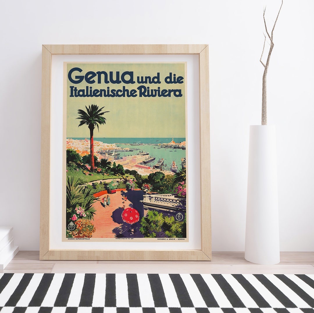 Genua by Aurelio Craffonara | Vintage Travel Poster - Etsy