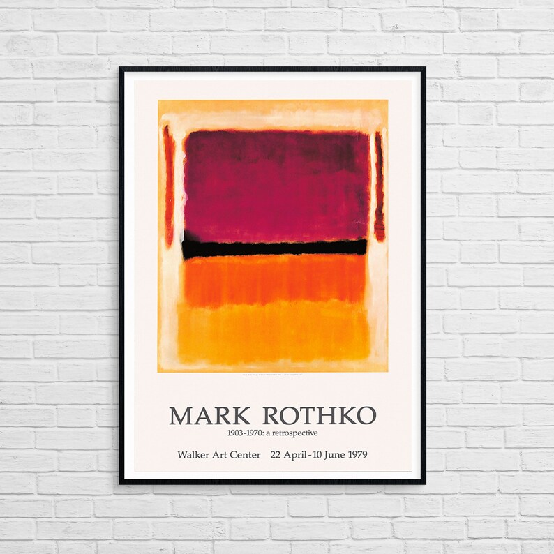 Mark Rothko 1979 Exhibition Poster Vintage Abstract Art - Etsy