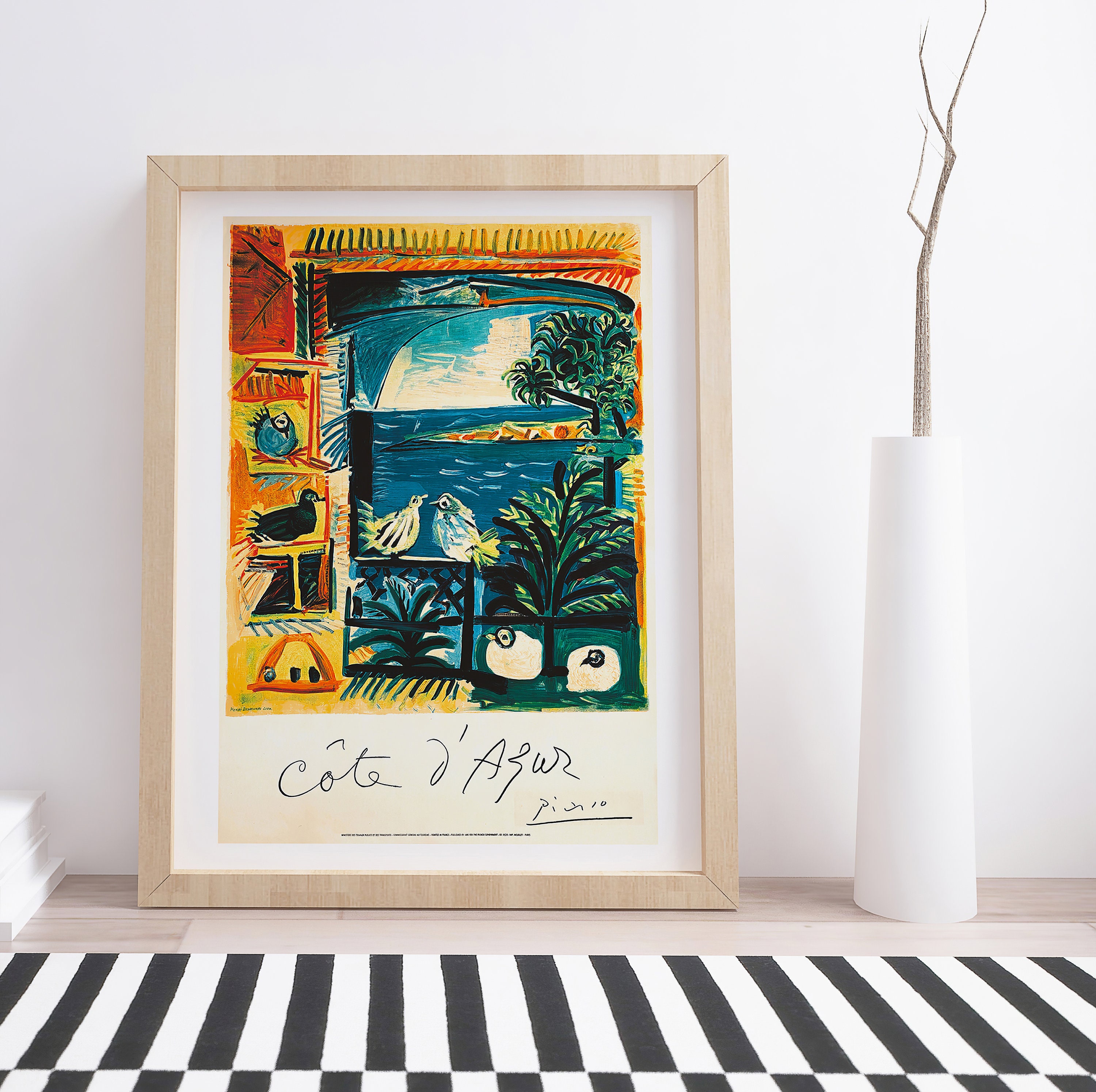 Côte D'Azur by Pablo Picasso Vintage Travel Poster | Etsy
