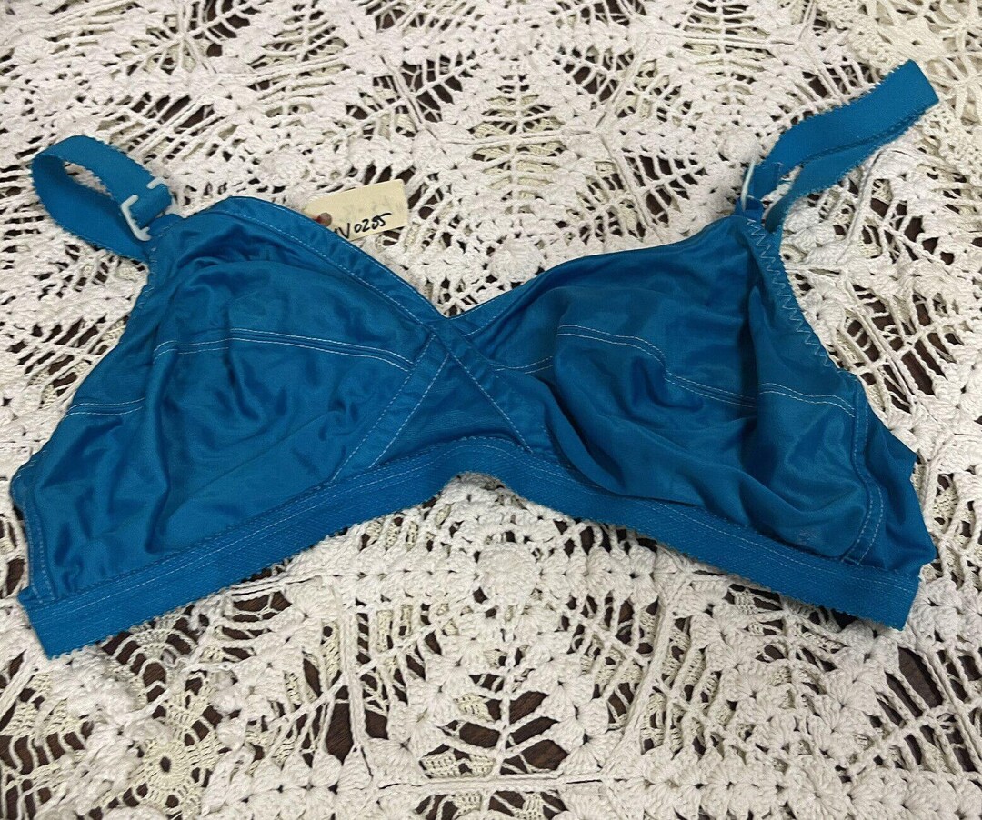 80s Vintage Turquoise Blue Nylon Bra Top 34-36B - Etsy UK