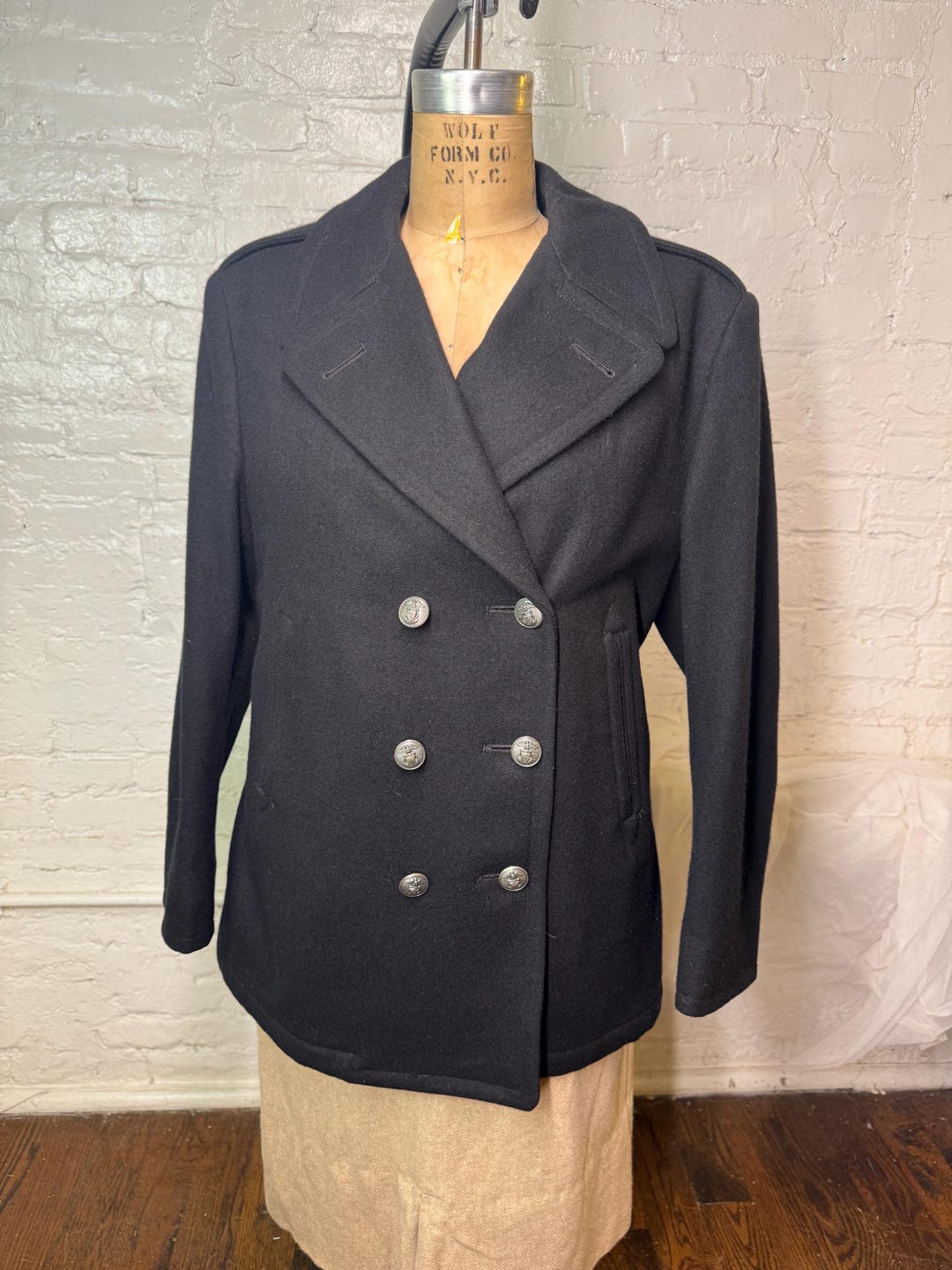 USN Wool Pea Coat S Double Breasted Overcoat Size 14S Petite - Etsy