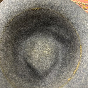 70s Vintage Slate Blue Wool Wide Brim Hat Effanem Crusher - Etsy